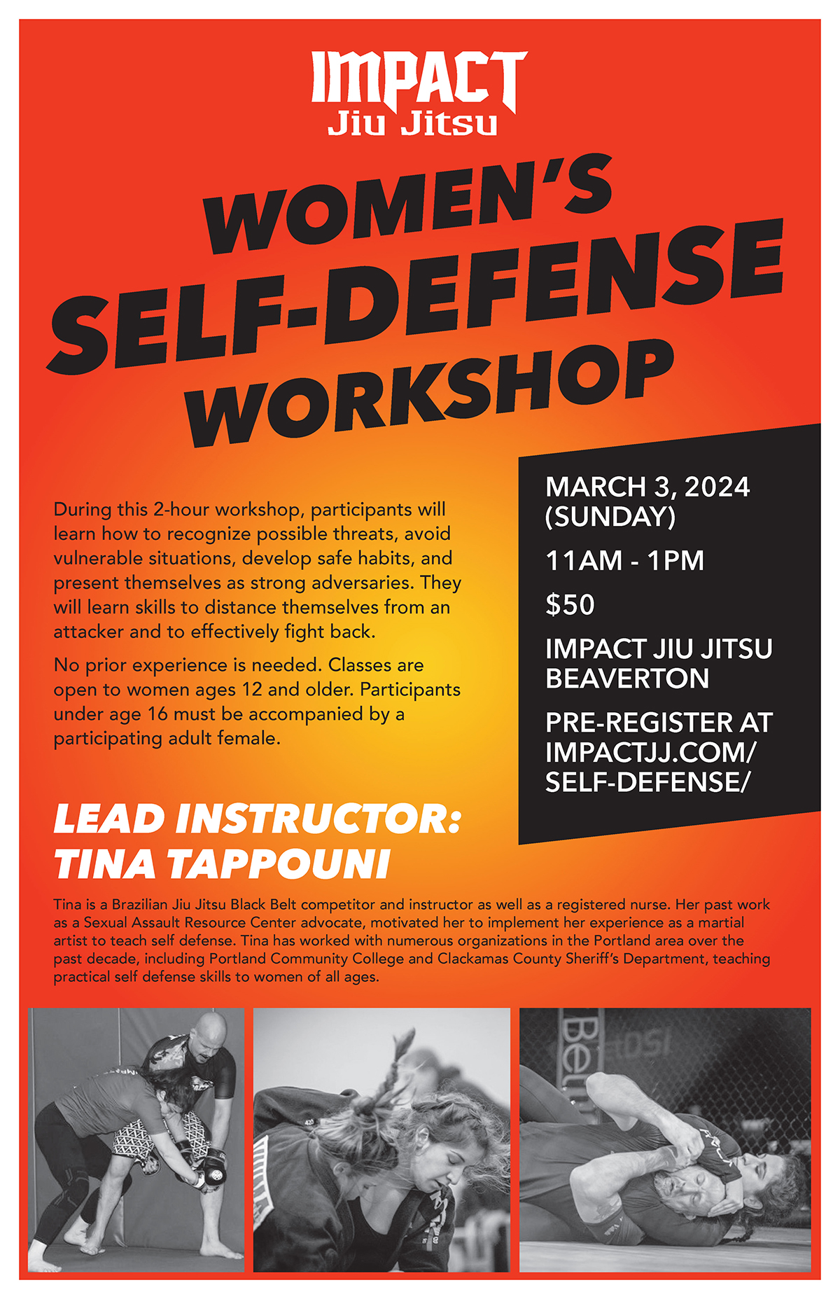 Women’s Self-Defense Workshop – Impact Jiu Jitsu